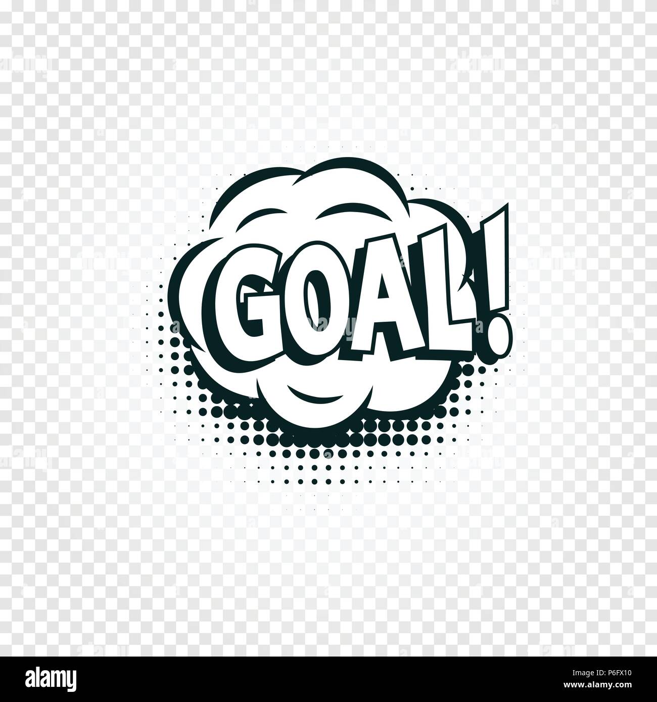 Goal icon comics cloud with halftone shadow, goal shout text in bubble ...