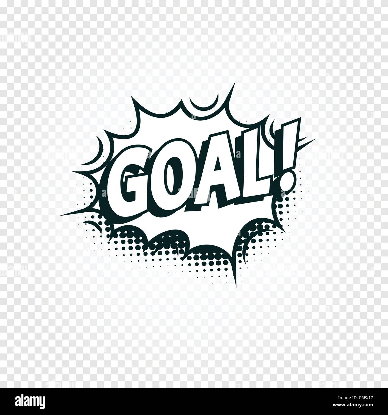 Goal icon comics cloud with halftone shadow, goal shout text in bubble ...