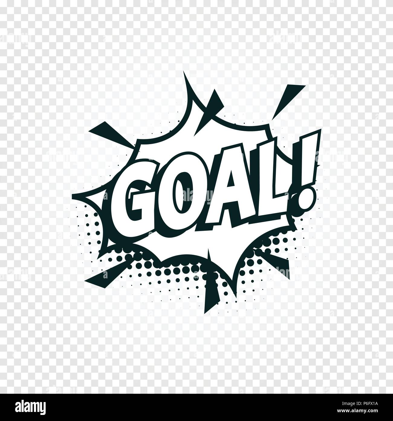 Goal icon comics cloud with halftone shadow, goal shout text in bubble ...