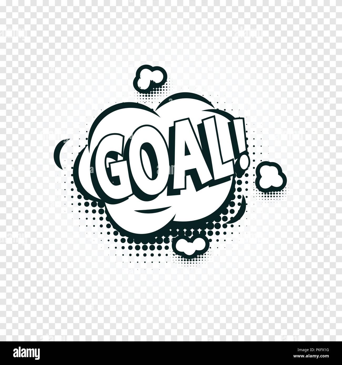 Goal icon comics cloud with halftone shadow, goal shout text in bubble ...