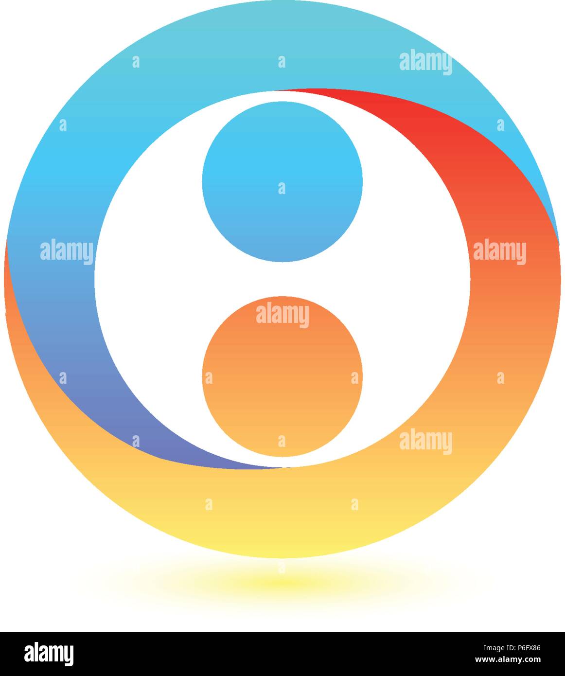 round bright abstract two people top view vector logo template Stock ...