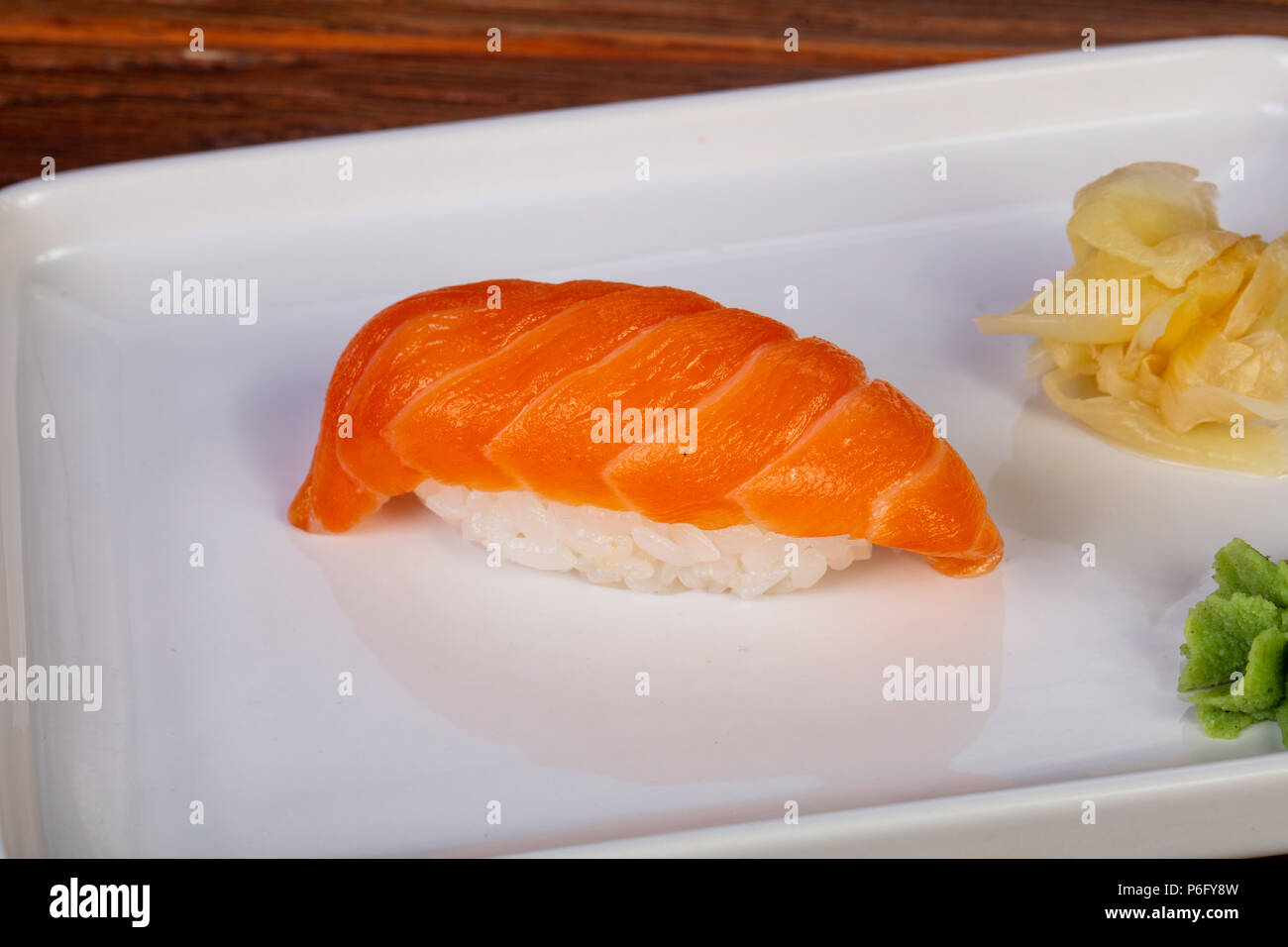 Japanese cold sushi with salmon Stock Photo - Alamy