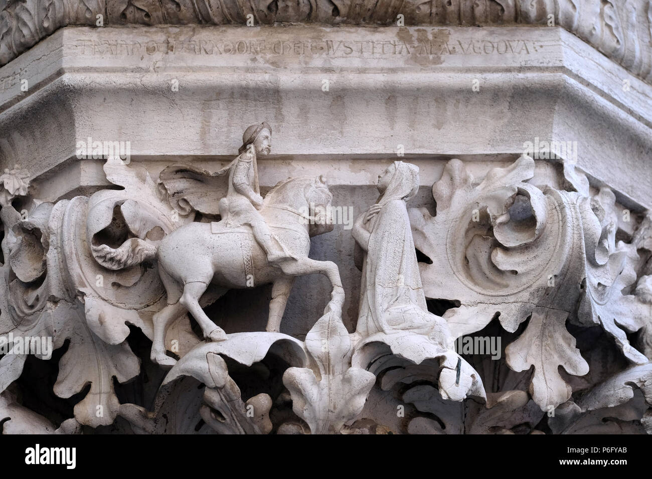 Medieval relief from Doge's Palace in Saint Mark Square, Venice, Italy ...