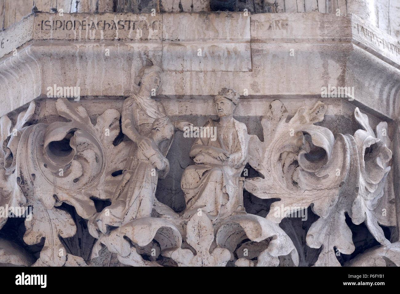 Medieval relief from Doge's Palace in Saint Mark Square, Venice, Italy ...