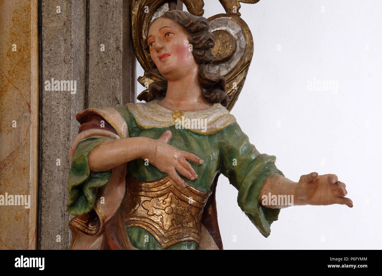 Statue of Saint Catherine of Alexandria on the altar of Our Lady in the ...
