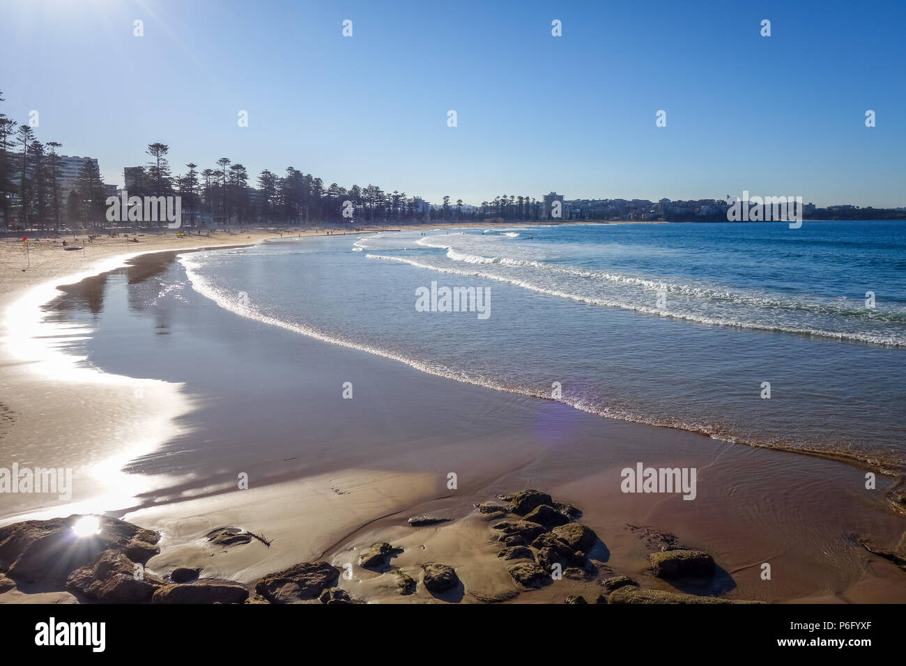 Manly Beach at sunset, Sydney, New South Wales, Australia Stock Photo ...