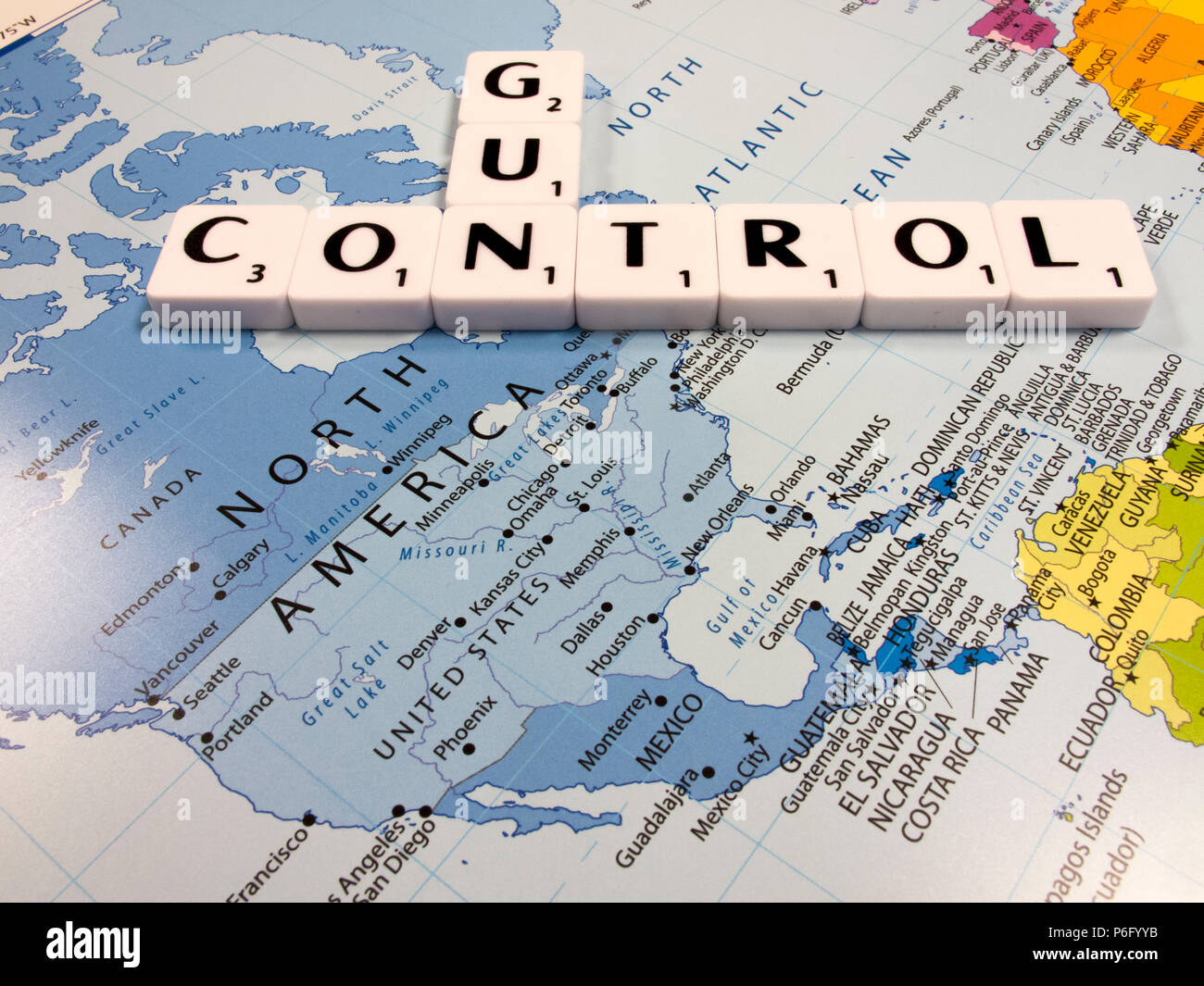 representation of gun control in the United States of America with USA ...