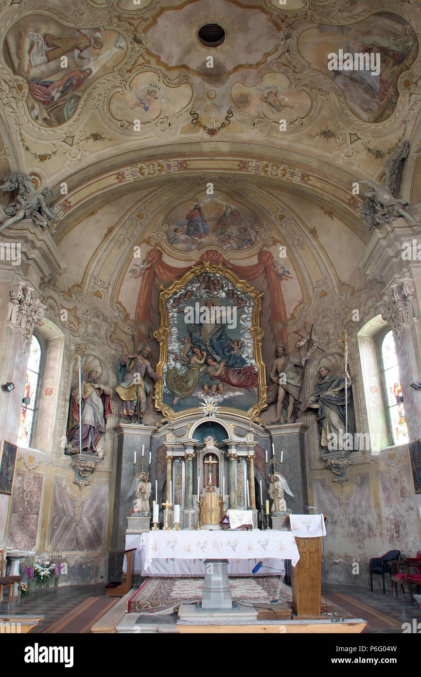 Assumption of the Virgin Mary, altar in church of Assumption in Sveta ...