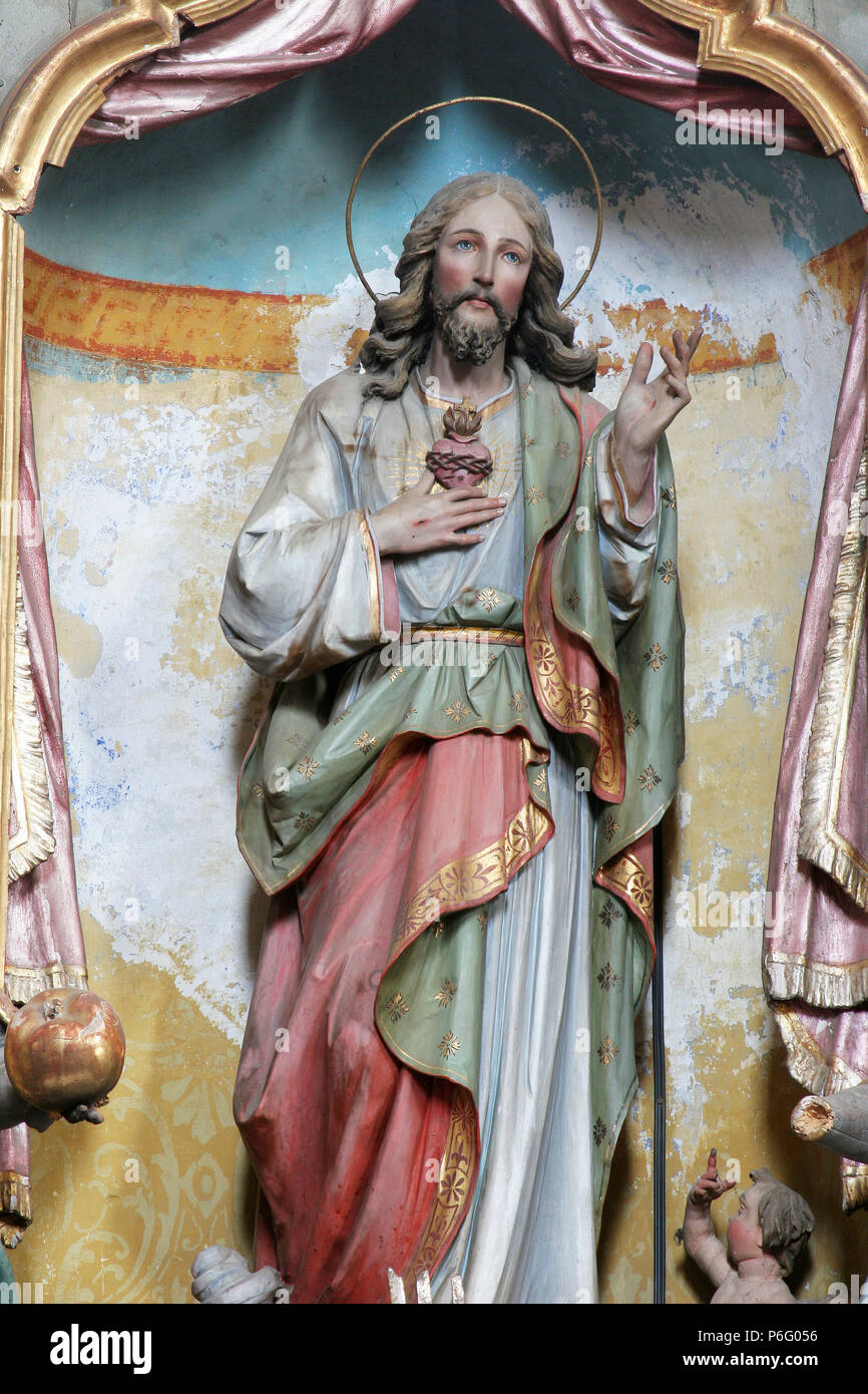 Sacred Heart of Jesus, altar in church of Assumption in Sveta Marija na ...
