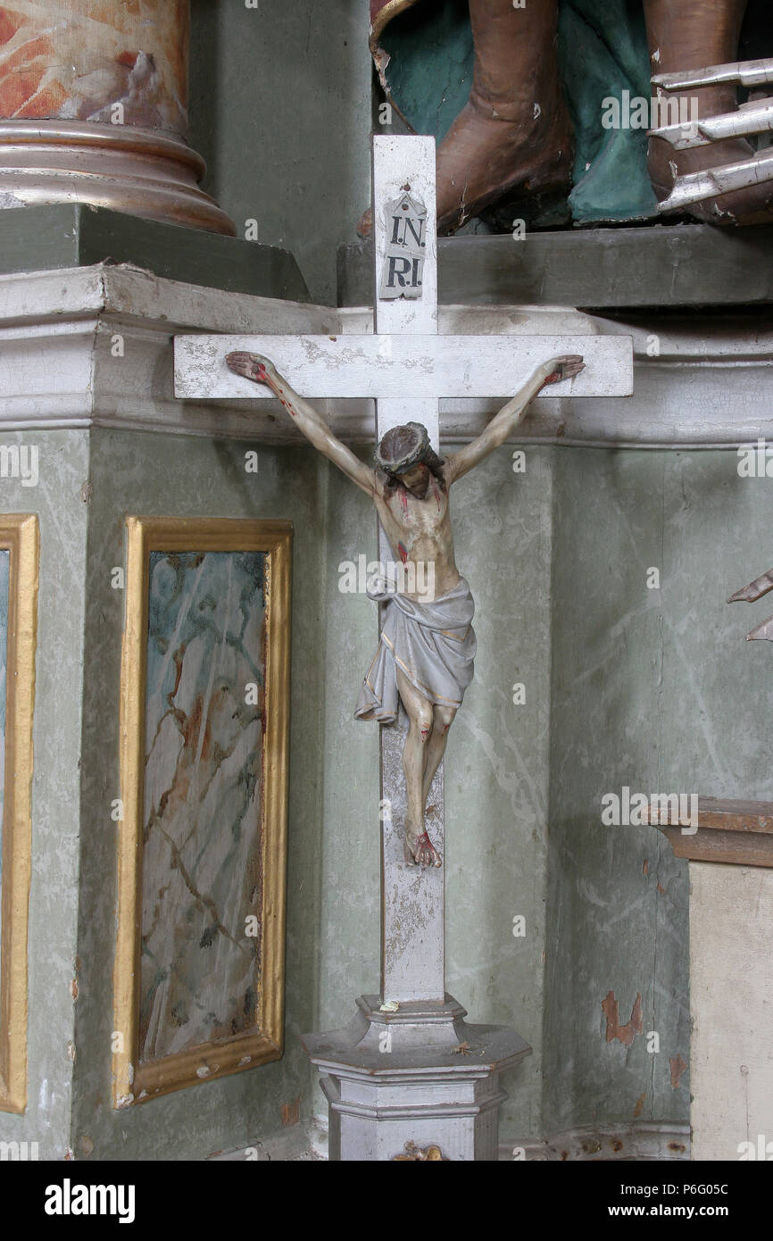 Cross on the Sacred Heart of Jesus altar in church of Assumption in ...