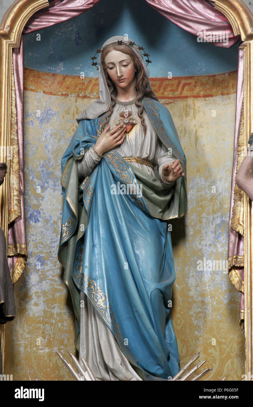 Immaculate Heart of Mary, altar in church of Assumption in Sveta Marija ...