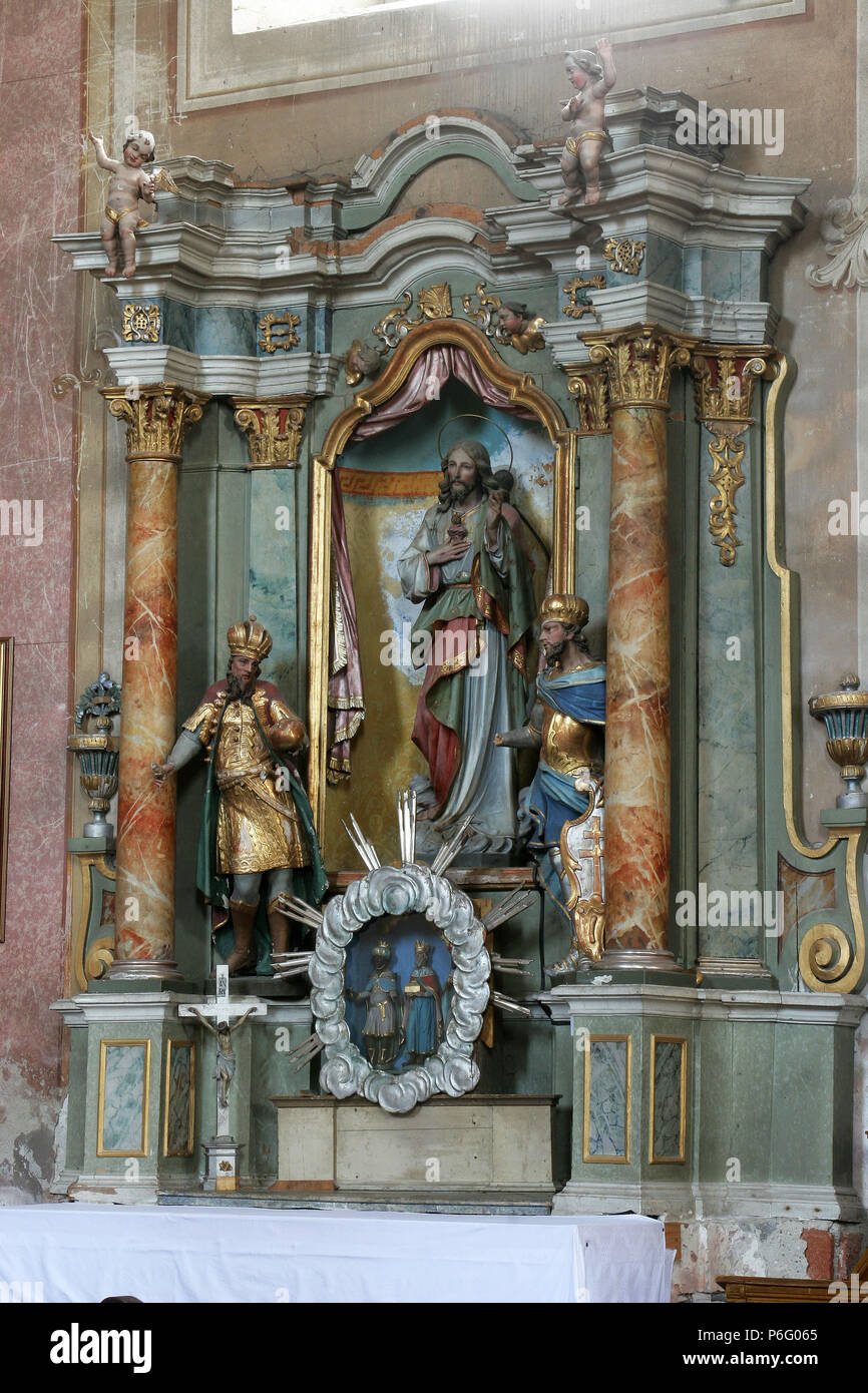 Sacred Heart of Jesus altar in church of Assumption in Sveta Marija na ...