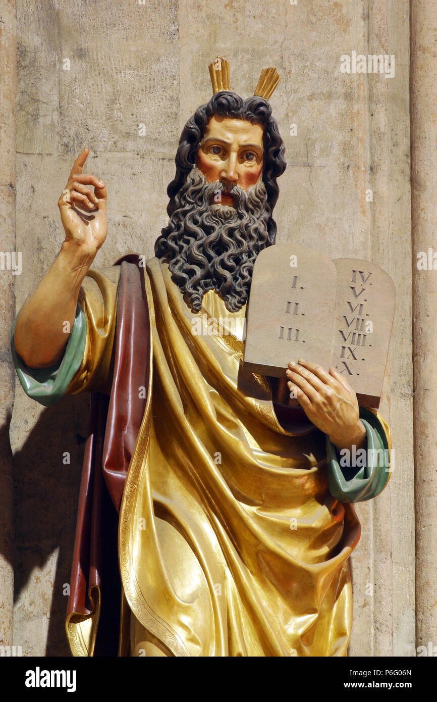 Moses, statue in Zagreb cathedral dedicated to the Assumption of Mary ...