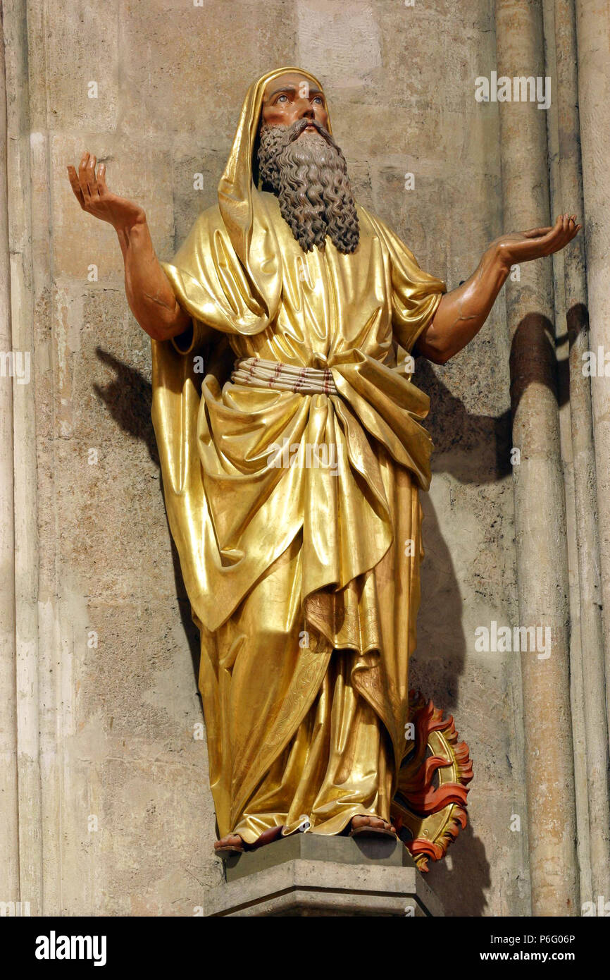 Saint Elijah, statue in Zagreb cathedral dedicated to the Assumption of ...