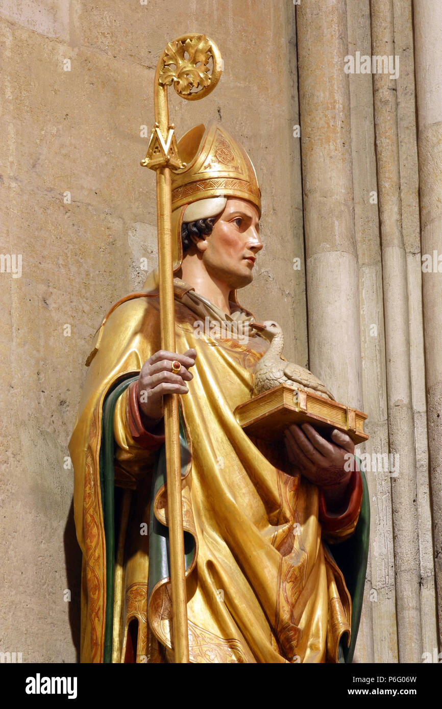 Saint Martin, statue in Zagreb cathedral dedicated to the Assumption of ...