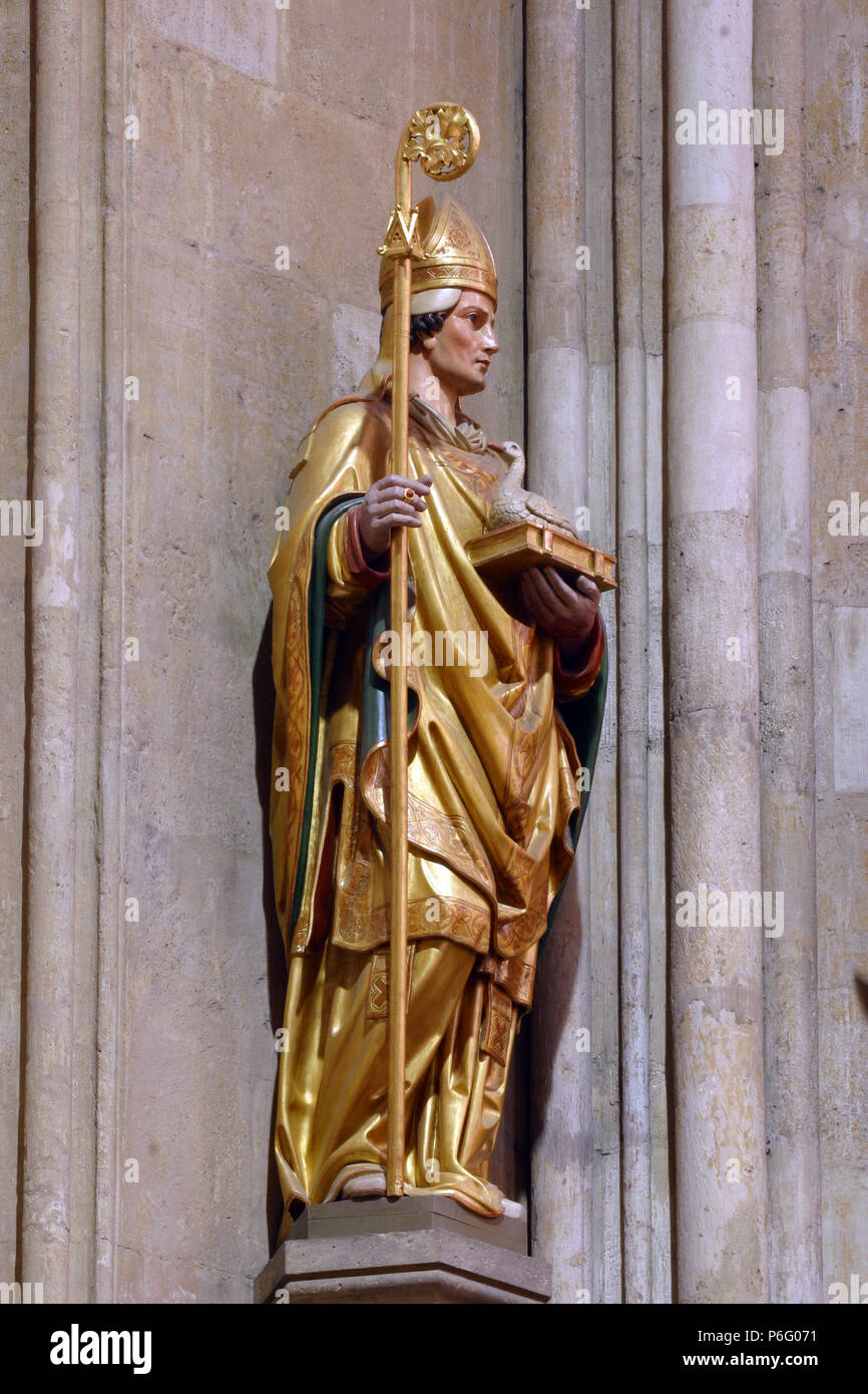 Saint Martin, statue in Zagreb cathedral dedicated to the Assumption of ...