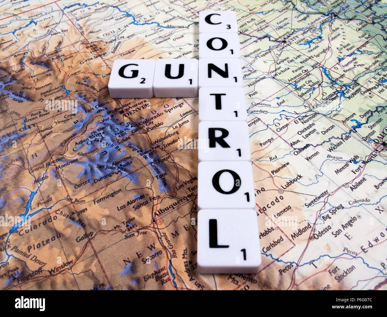 representation of gun control in the United States of America with USA ...