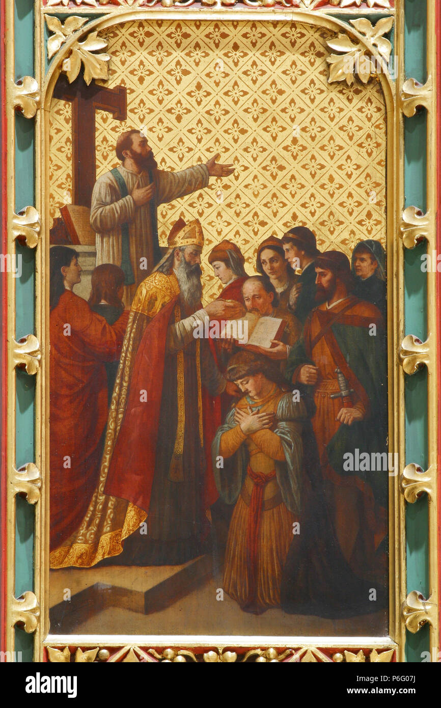 The consecration of the first bishop of Zagreb, altar of Saints Stephen ...