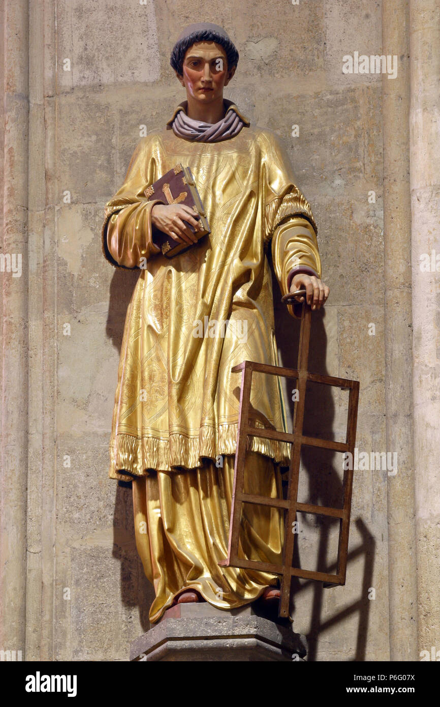 Saint Lawrence of Rome, statue in Zagreb cathedral dedicated to the ...