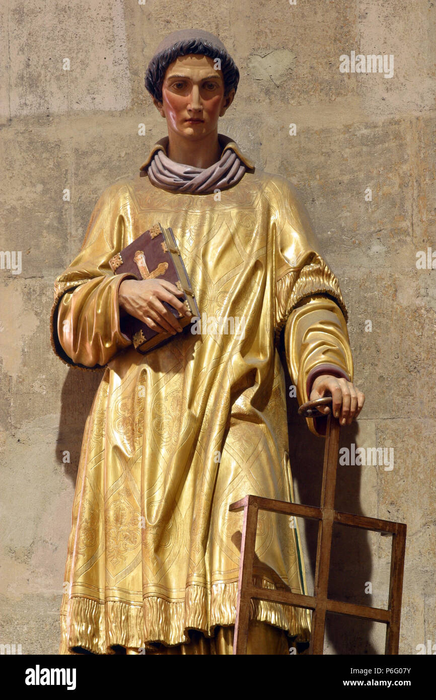 Saint Lawrence of Rome, statue in Zagreb cathedral dedicated to the ...