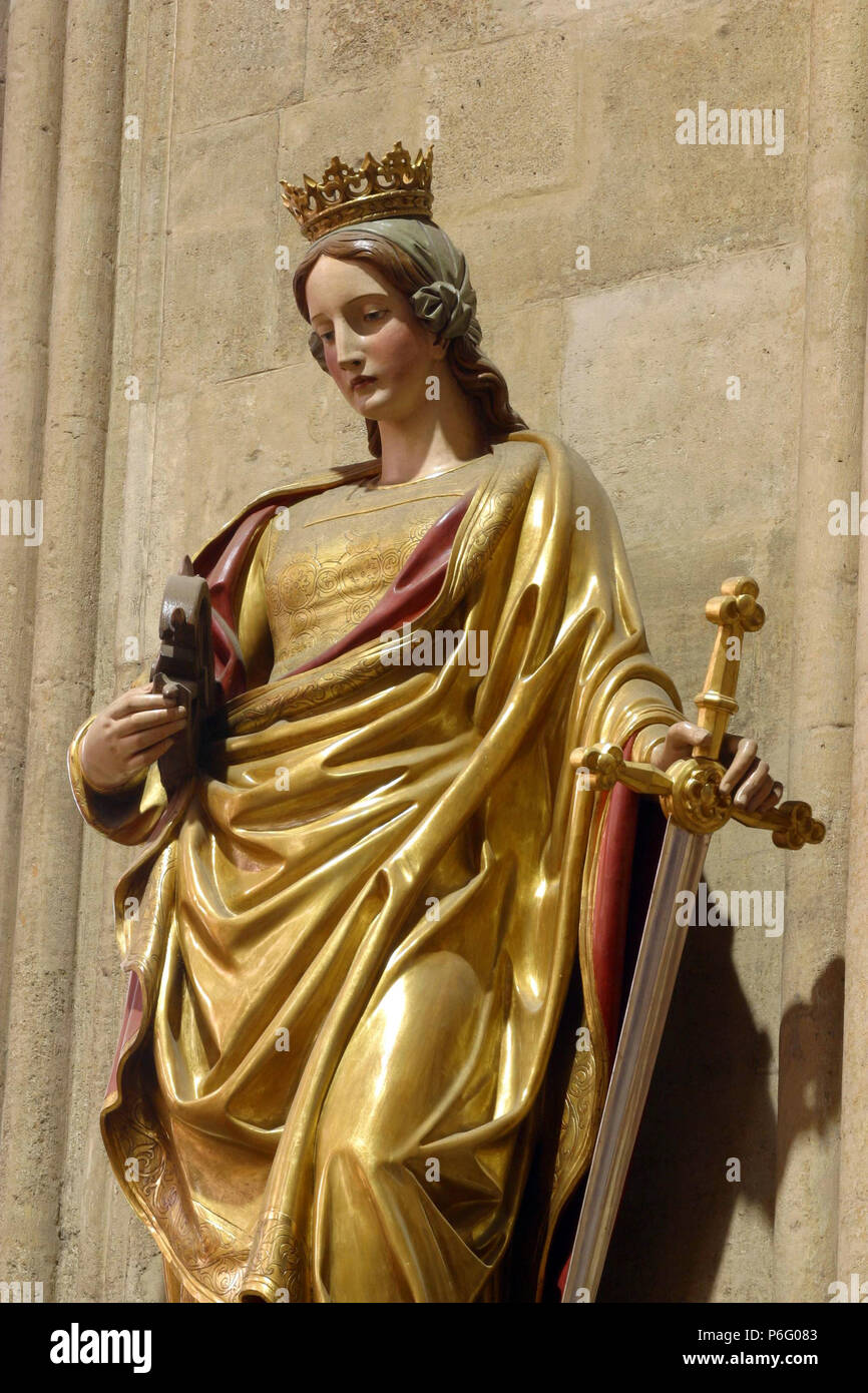 Saint Catherine of Alexandria, statue in Zagreb cathedral dedicated to ...