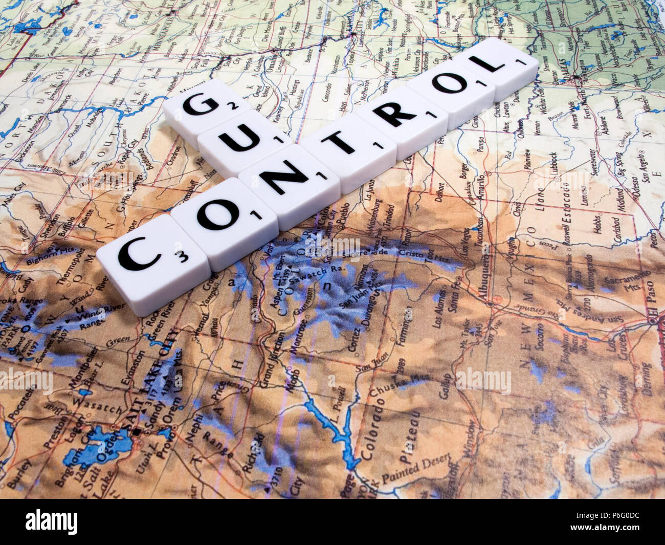 representation of gun control in the United States of America with USA ...