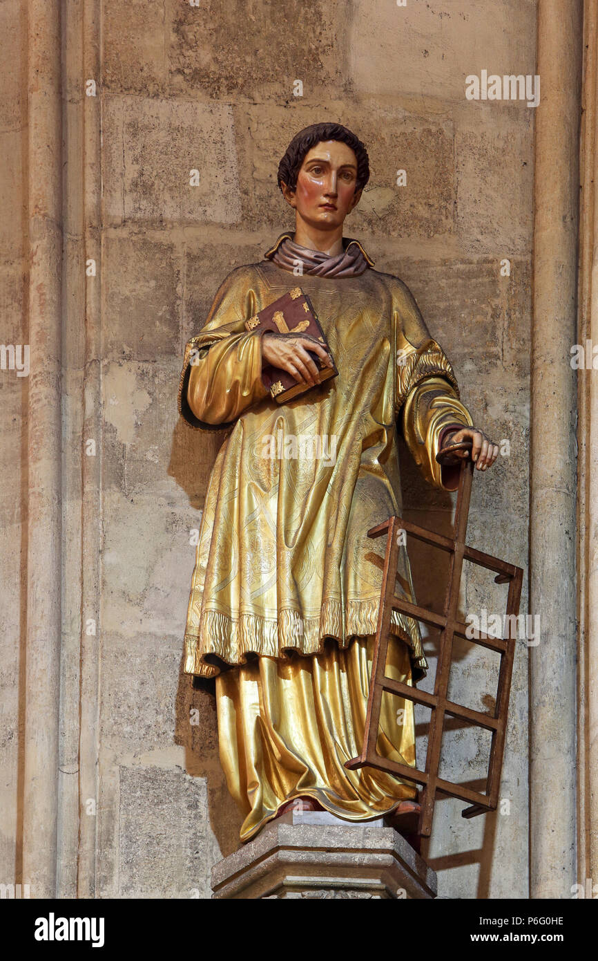 Saint Lawrence of Rome, statue in Zagreb cathedral dedicated to the ...