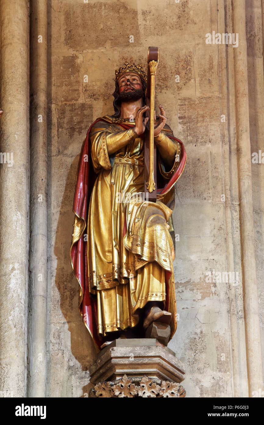 King David, statue in Zagreb cathedral dedicated to the Assumption of ...