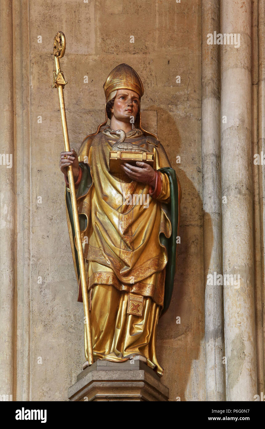 Saint Martin, statue in Zagreb cathedral dedicated to the Assumption of ...