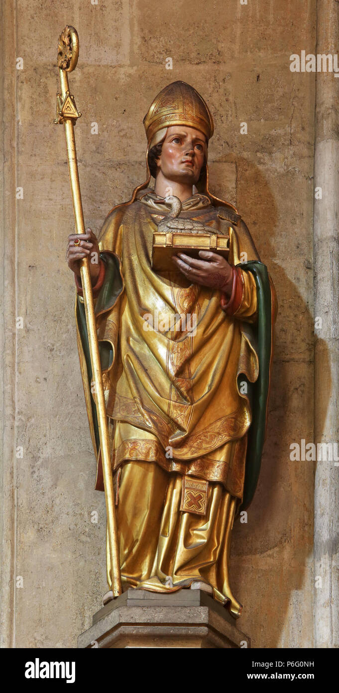 Saint Martin, statue in Zagreb cathedral dedicated to the Assumption of ...