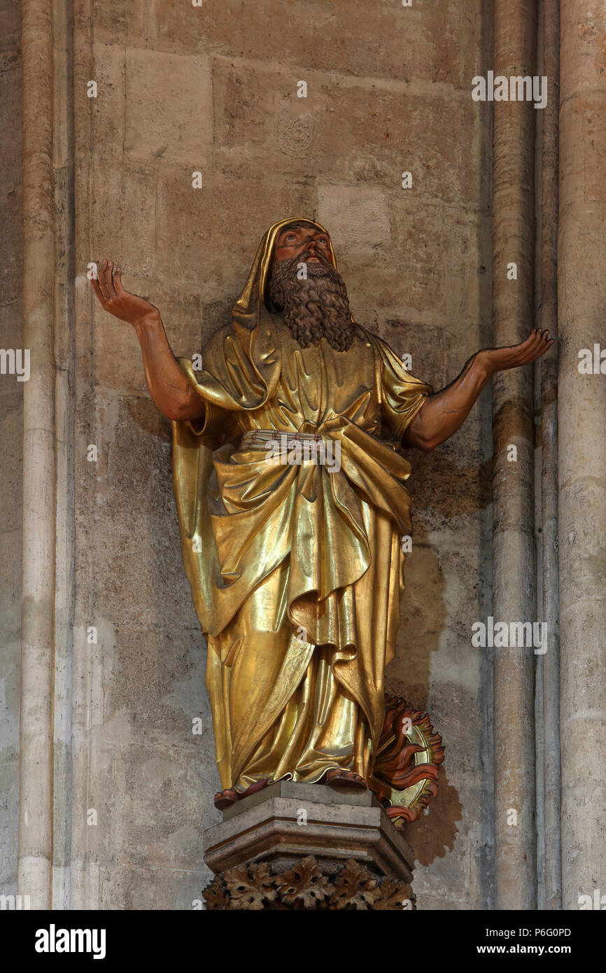 Saint Elijah, statue in Zagreb cathedral dedicated to the Assumption of ...
