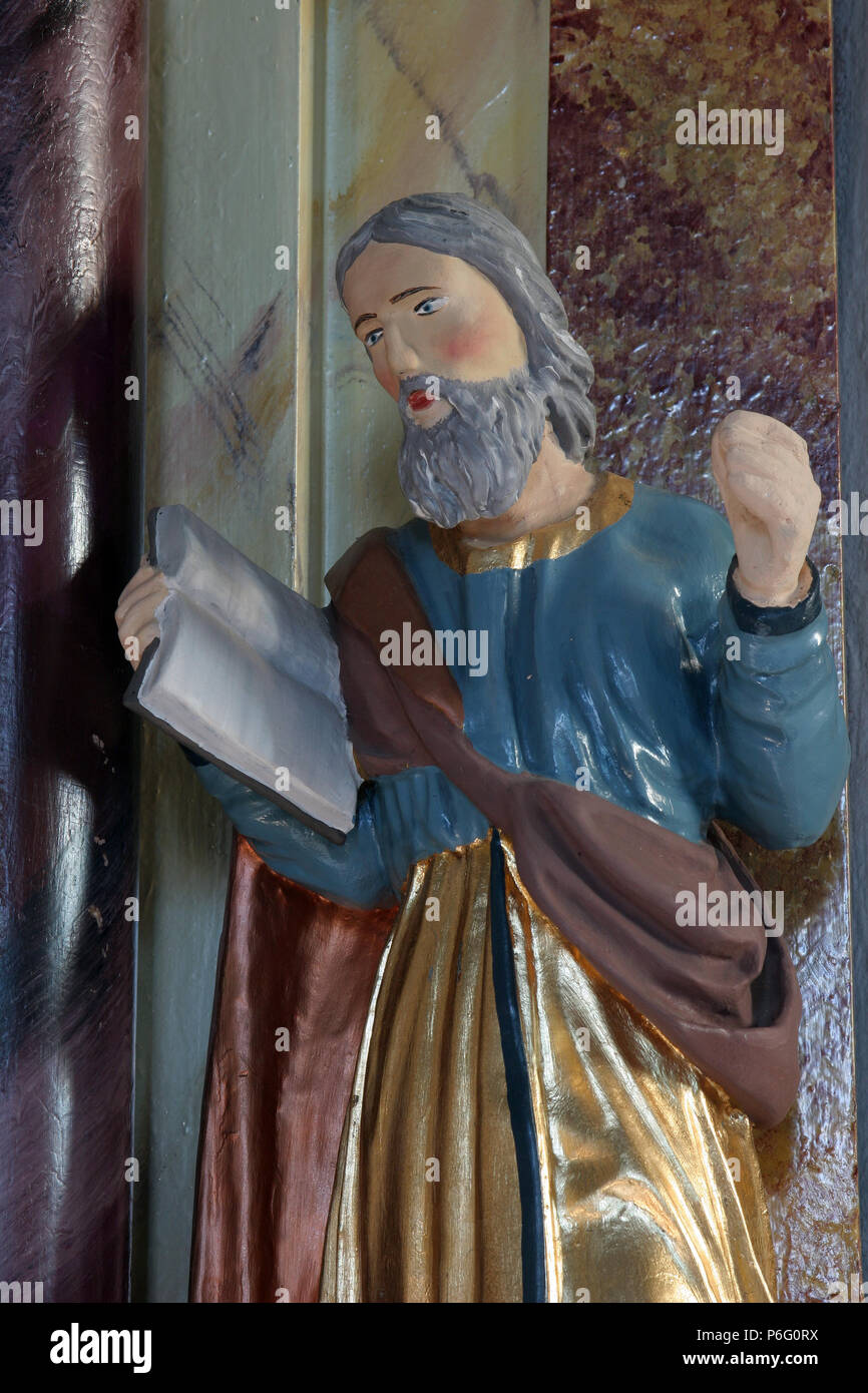 Saint Peter, statue on the altar of Our Lady of Sorrows in Saints ...
