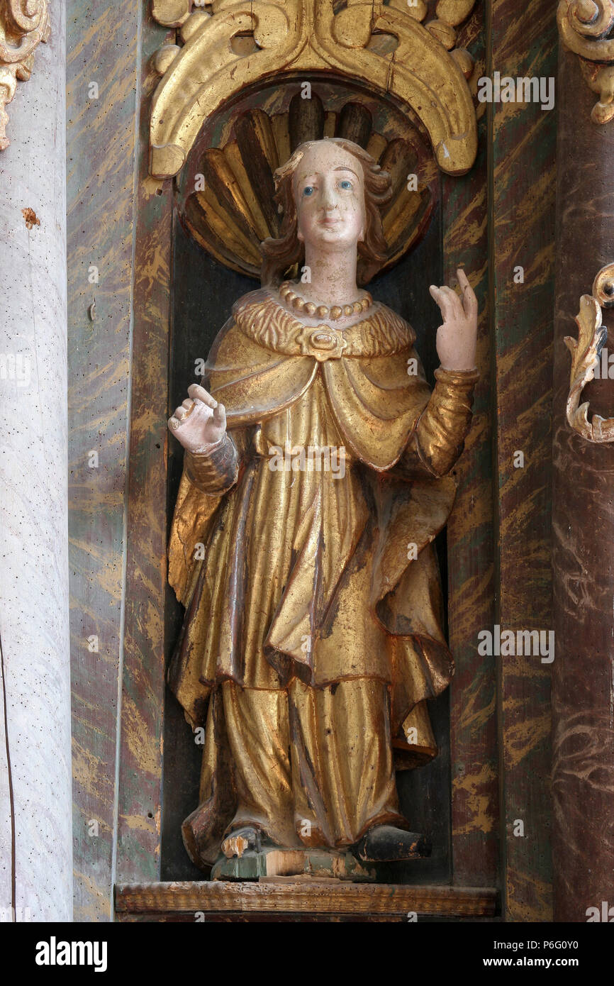 Saint Helena, statue on the altar of Saint Anthony of Padua in Church ...