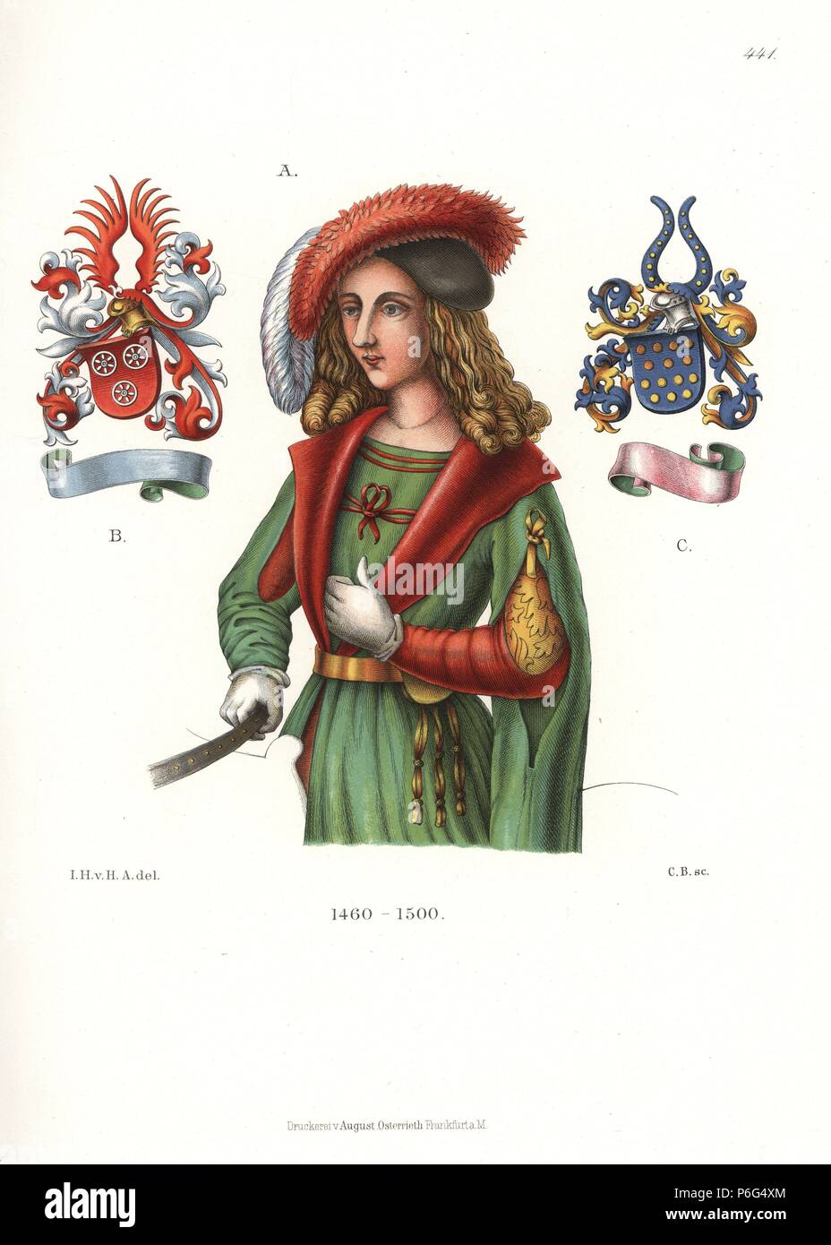 Costume of a young German nobleman, late 15th century, and coats of ...