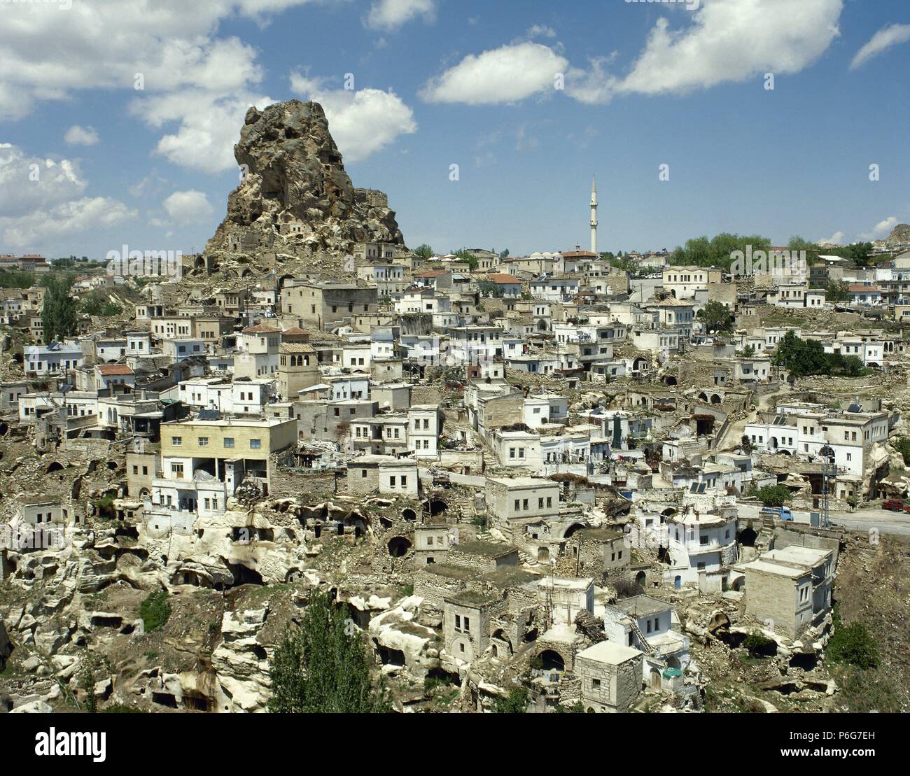 Turkey. Cappadocia. Ortahisar with castle. Central Anatolia Stock Photo ...