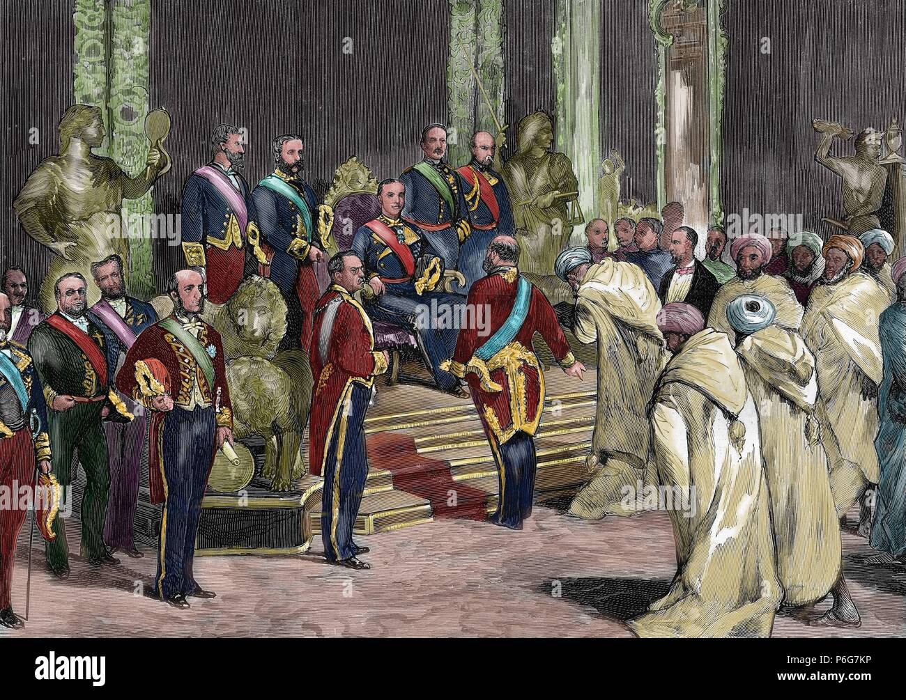 Alphonse XII (1857-1885). King of Spain. Alfonso XII in audience with ...