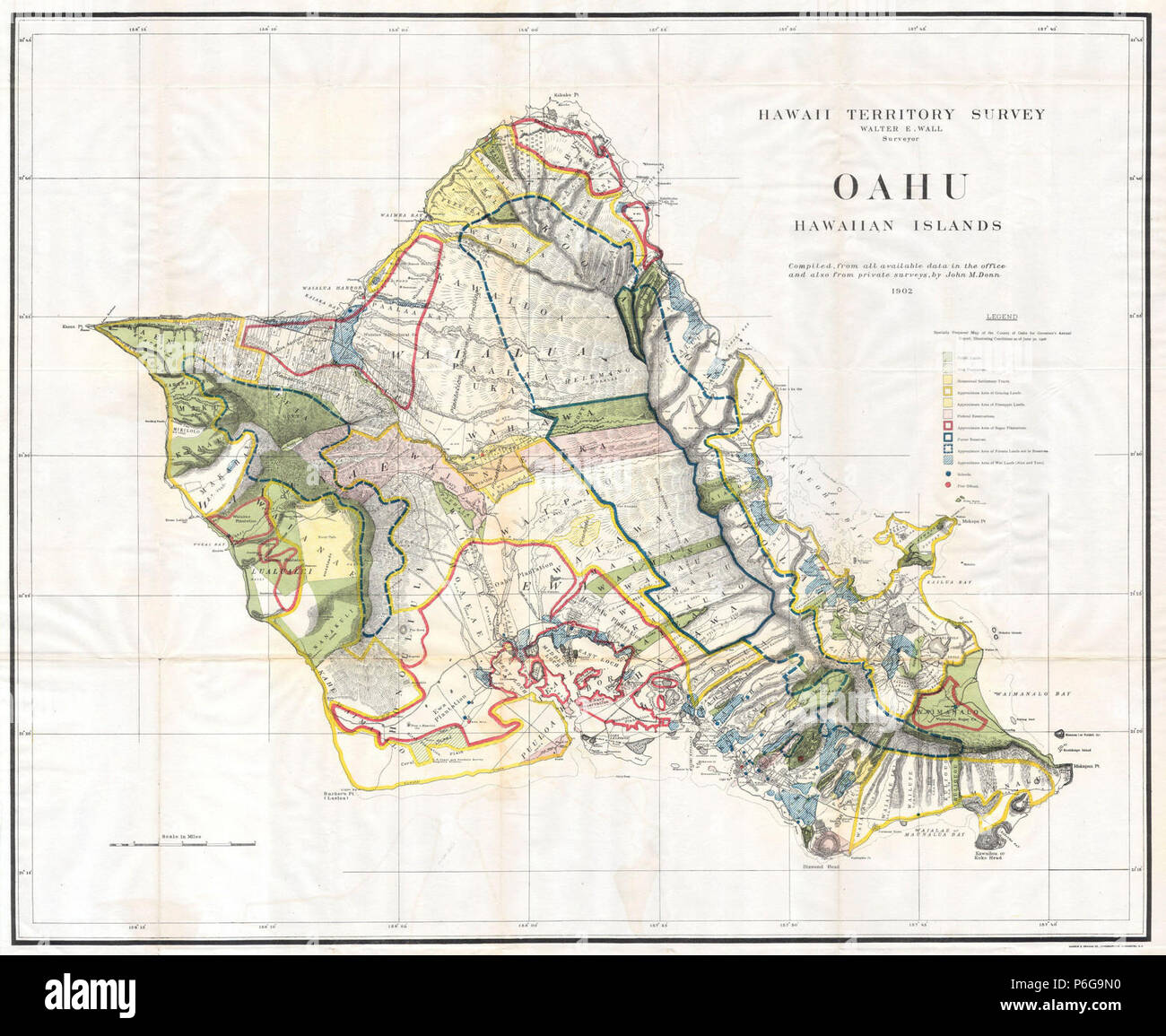 Oahu hawaii map hi-res stock photography and images - Alamy