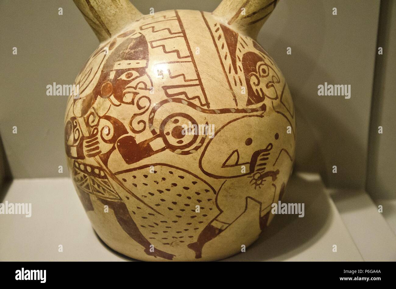 Ceramic vessel, depicting prisoner of war Moche culture 100 AC-800 AC ...