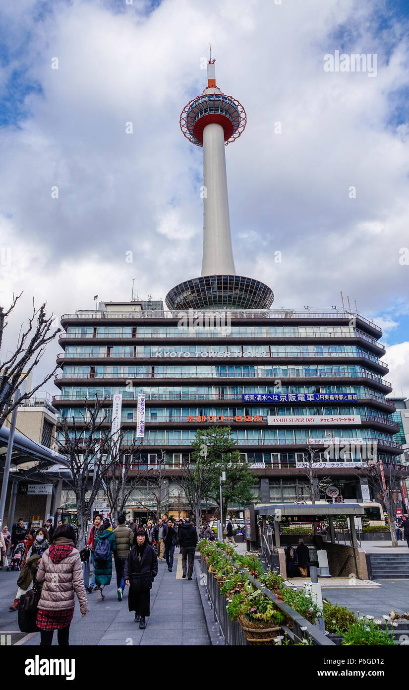 Kyoto, Japan - Dec 25, 2016. The Kyoto Tower in sunny day. Kyoto Tower ...