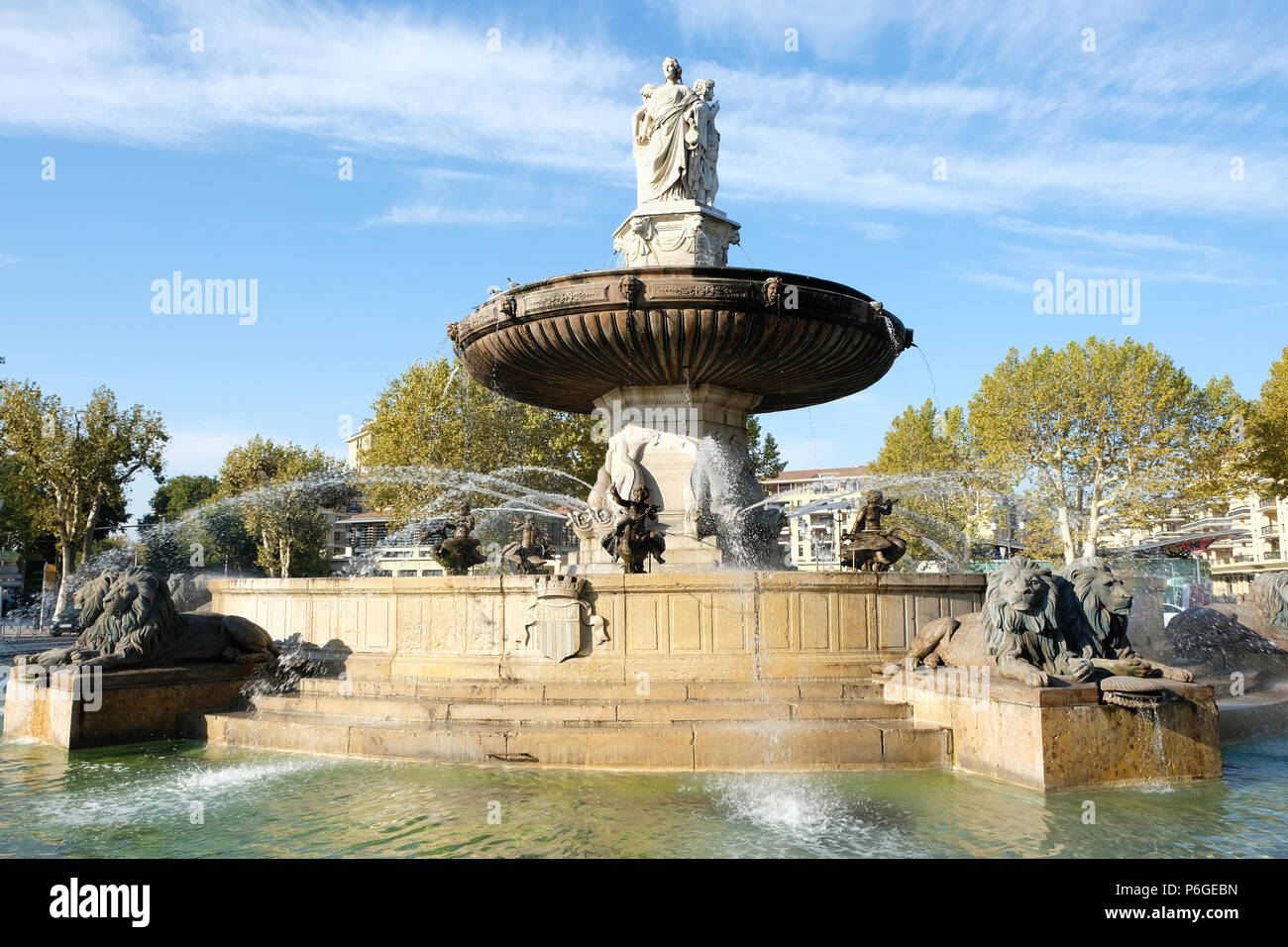 Aix-en-Provence, France - October 18, 2017 : the famous fountain ...