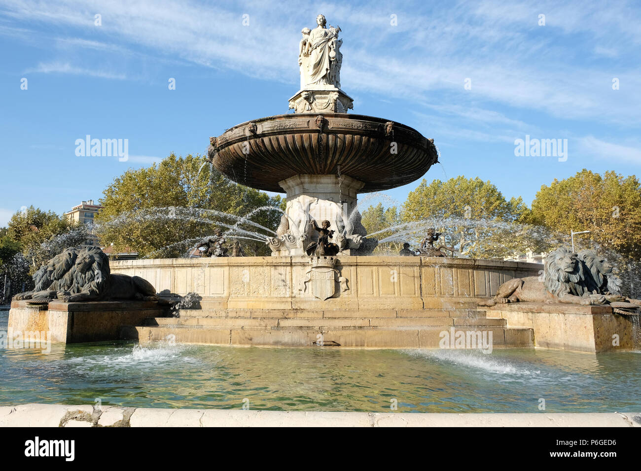 Aix-en-Provence, France - October 18, 2017 : the famous fountain ...