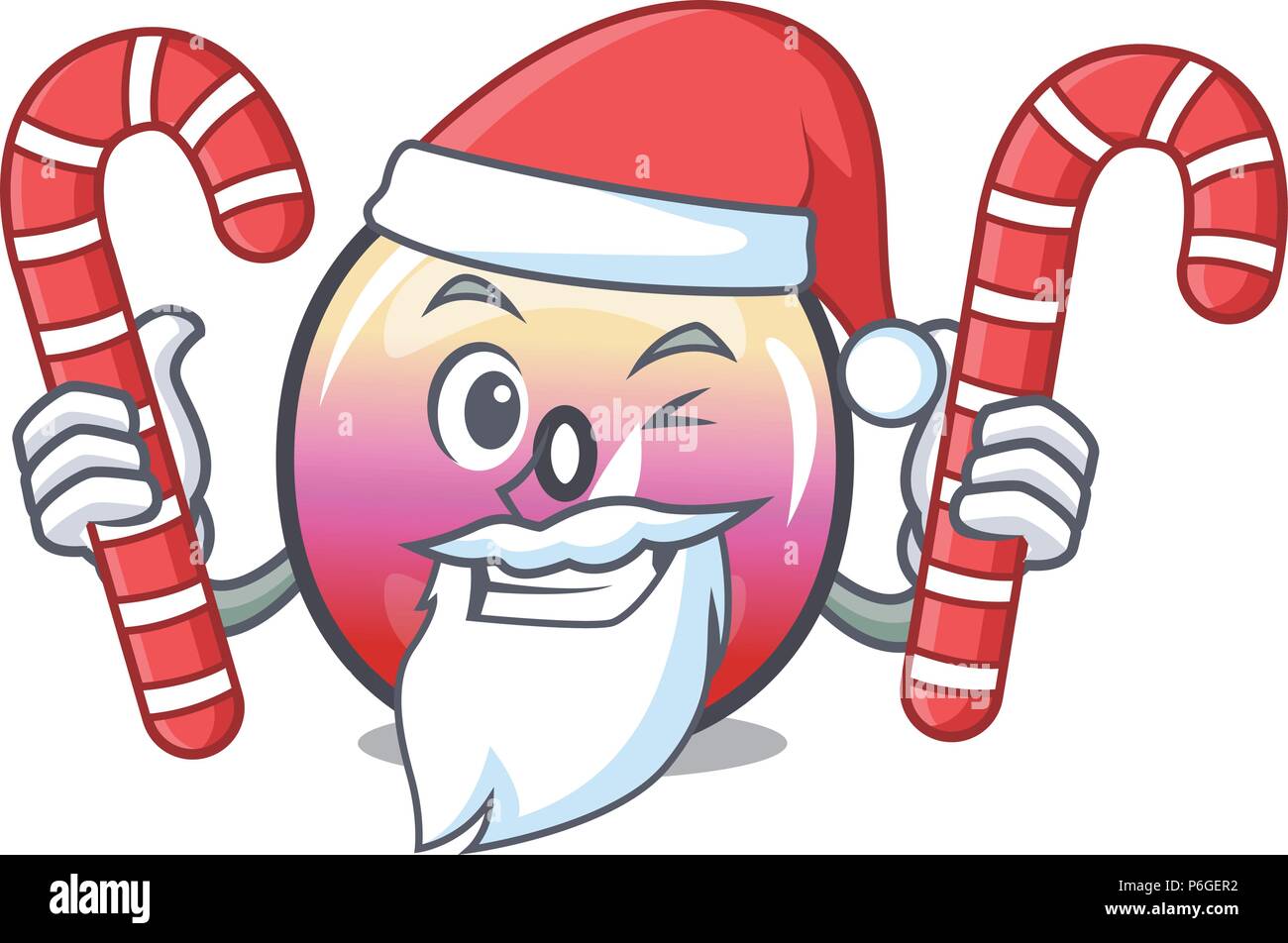 Santa with candy jelly ring candy mascot cartoon Stock Vector Image ...
