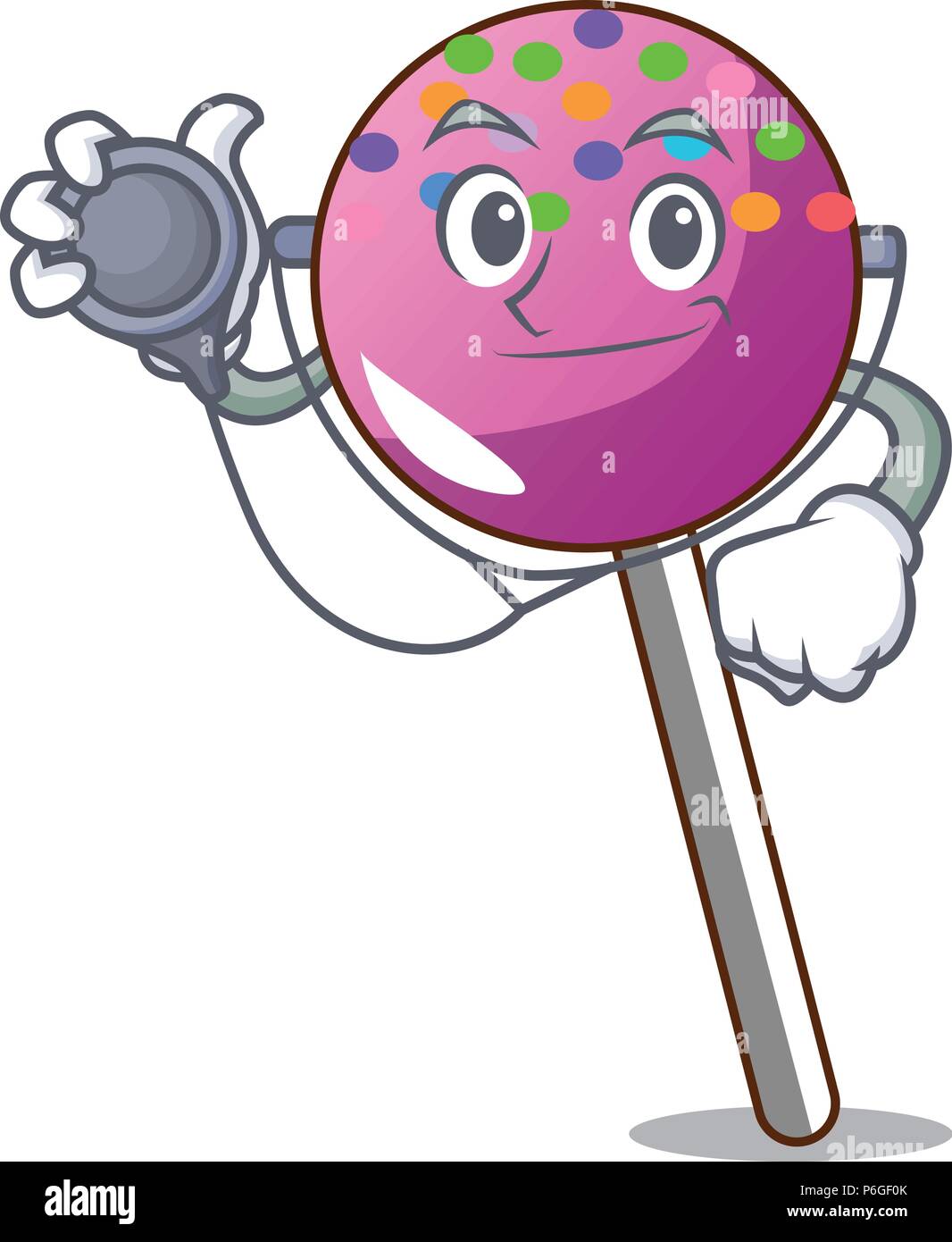 Doctor lollipop with sprinkles character cartoon Stock Vector Image ...