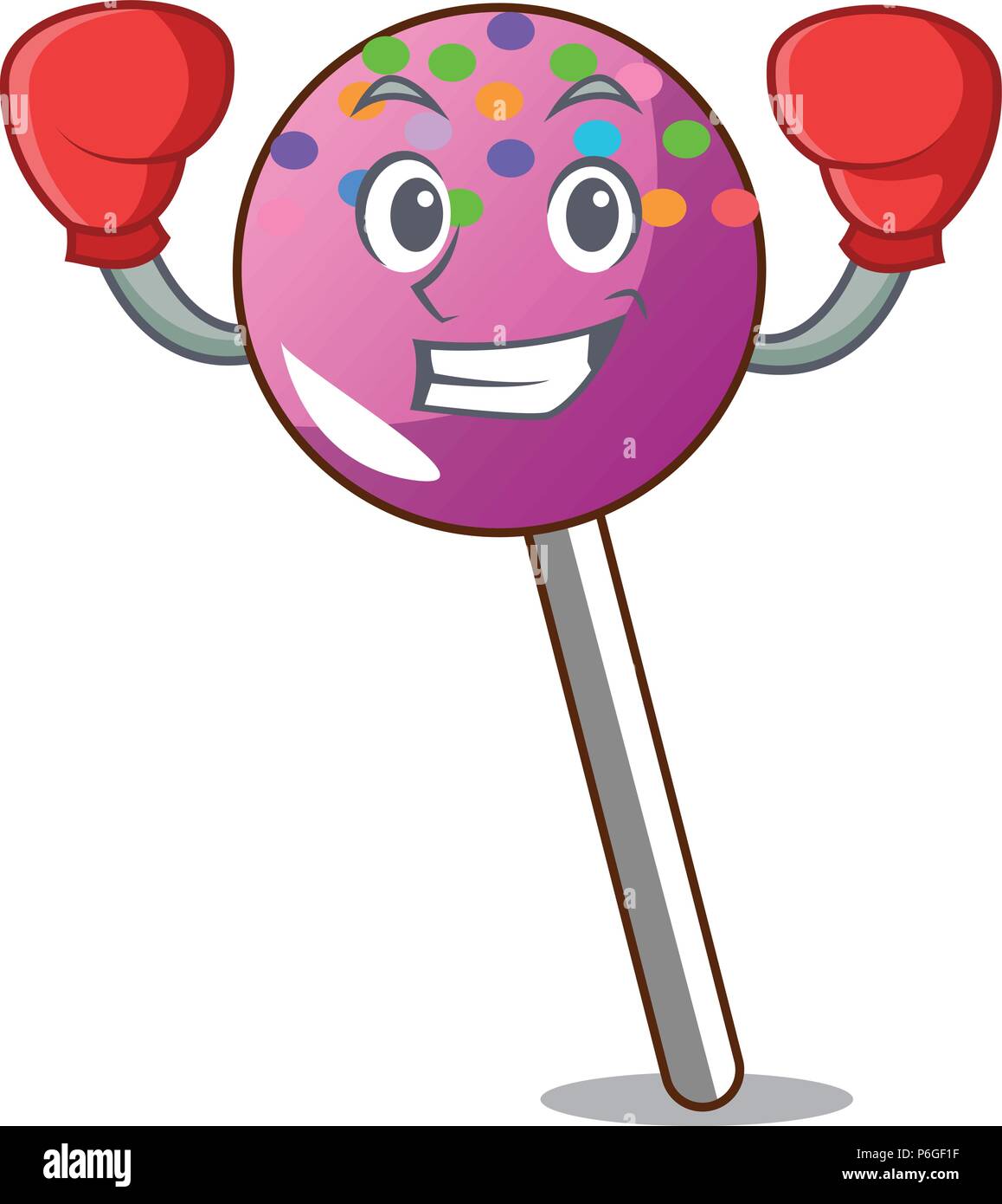 Boxing lollipop with sprinkles character cartoon Stock Vector Image ...