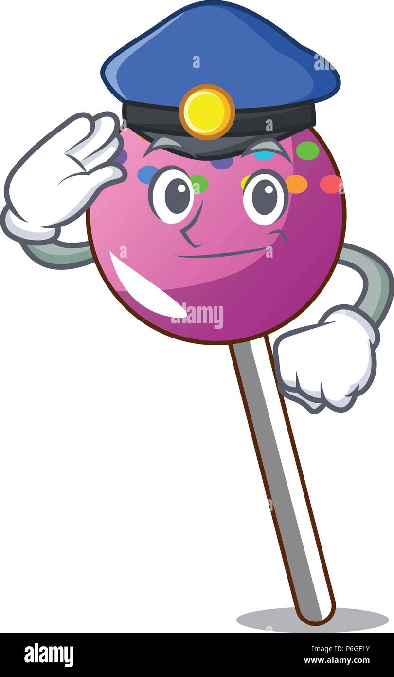 Police lollipop with sprinkles character cartoon Stock Vector Image ...