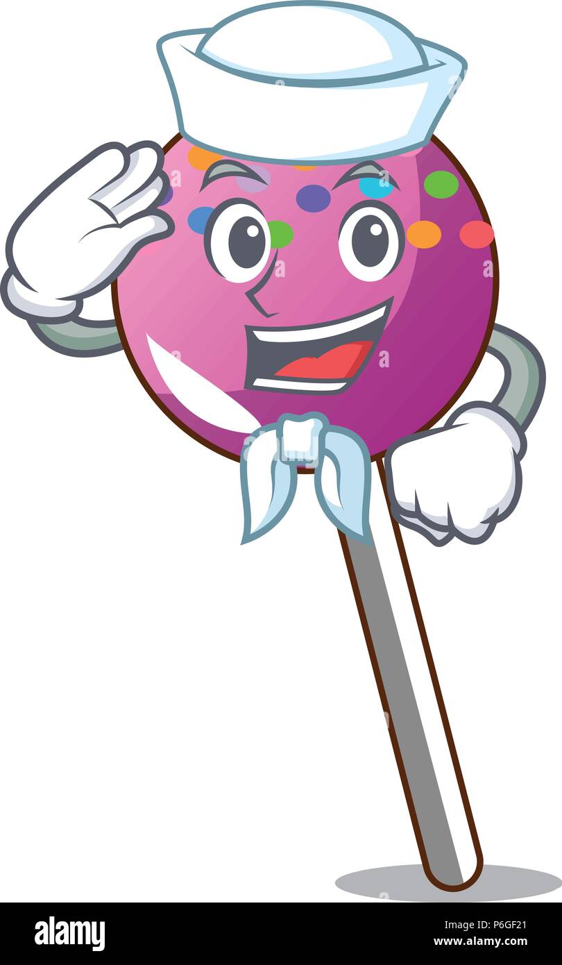 Sailor lollipop with sprinkles character cartoon Stock Vector Image ...