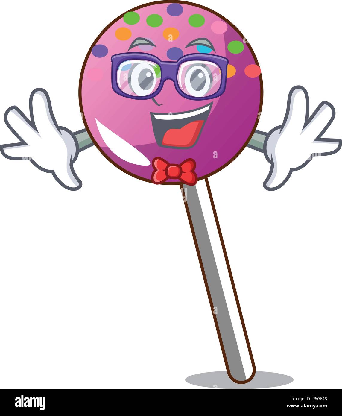 Geek lollipop with sprinkles character cartoon Stock Vector Image & Art ...