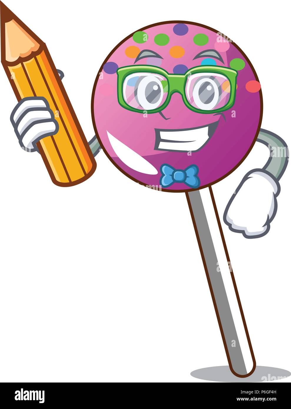 Student lollipop with sprinkles character cartoon Stock Vector Image ...