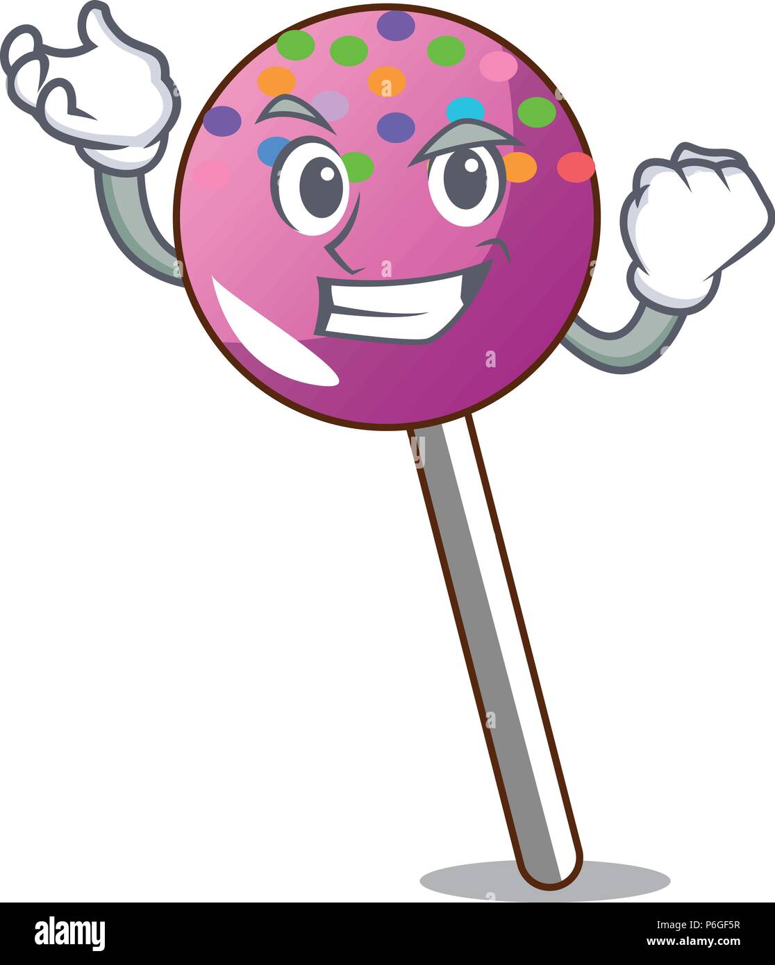Successful lollipop with sprinkles character cartoon Stock Vector Image ...