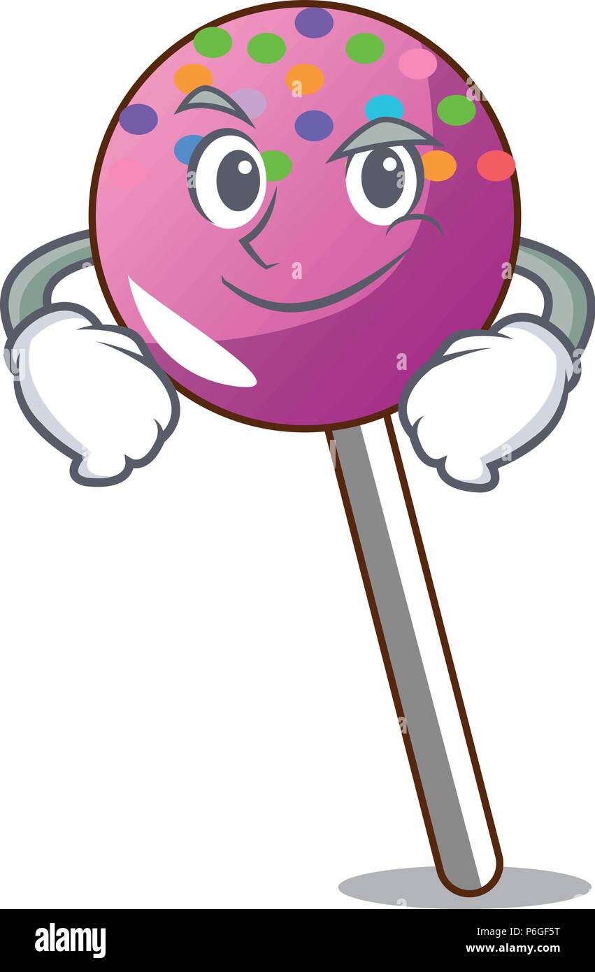 Smirking lollipop with sprinkles character cartoon Stock Vector Image ...